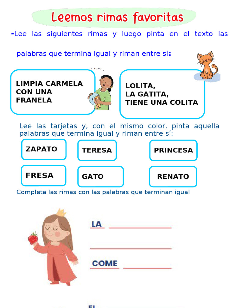 Rimas y Actividades de Pintura Infantil | PDF