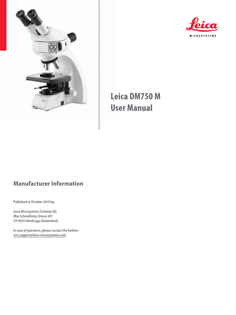 Leica - DM750 M - UserManual - EN | PDF | Electrical Connector | Aperture