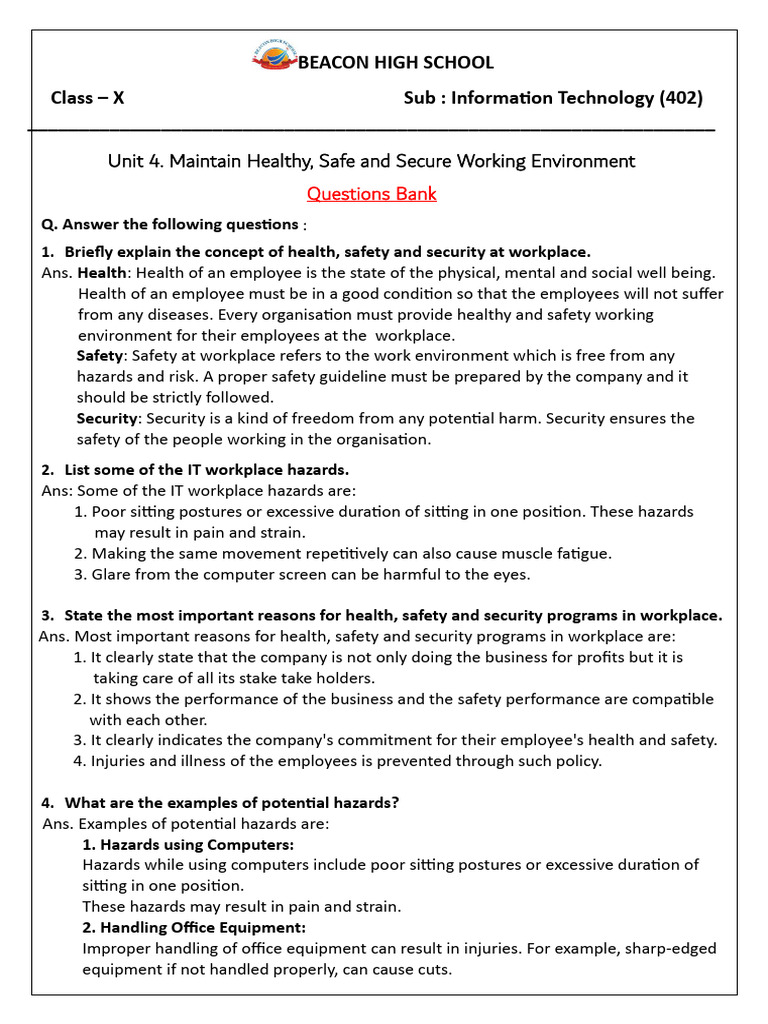 Workplace Health, Safety & Security Guide | PDF | Personal Protective ...