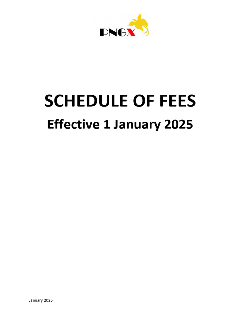 PNGX Fee Schedule 2025 | PDF | Securities (Finance) | Value Added Tax