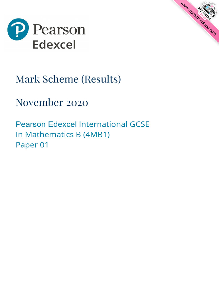 Igcse B November 2020 Paper 1 Ms | PDF | Mathematics