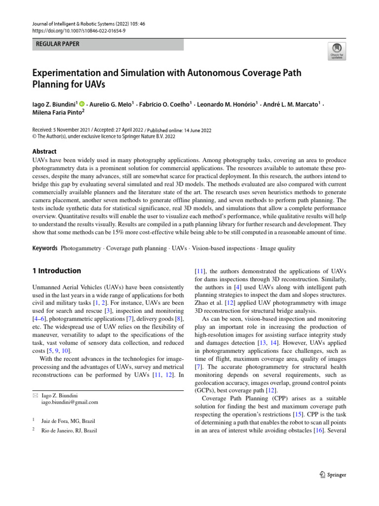 Experimentation and Simulation With Autonomous Coverage Path Planning ...