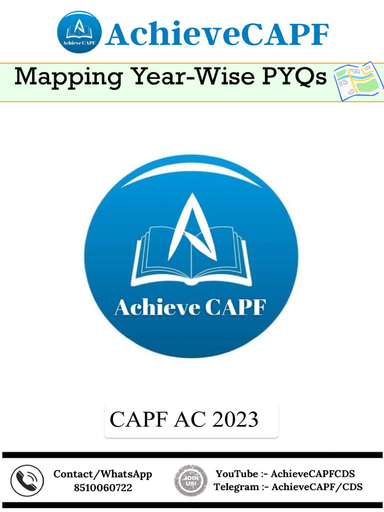 CAPF Mapping Yearwise @AchieveCAPF - CDS | PDF