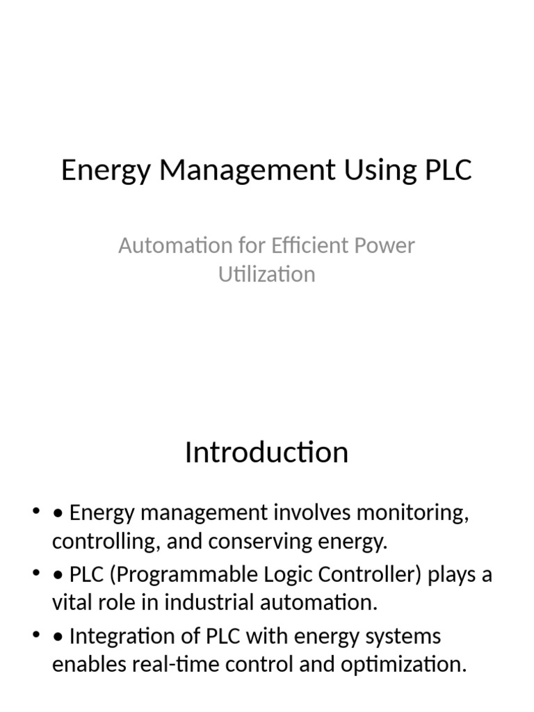 PLC Energy Management for Efficiency | PDF