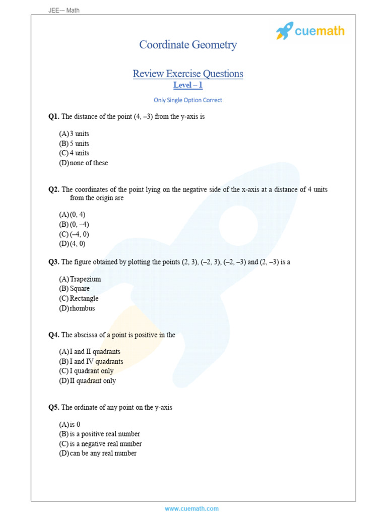 Microsoft Word - Coordinate Geometry - Level - 1 - Questions | PDF ...