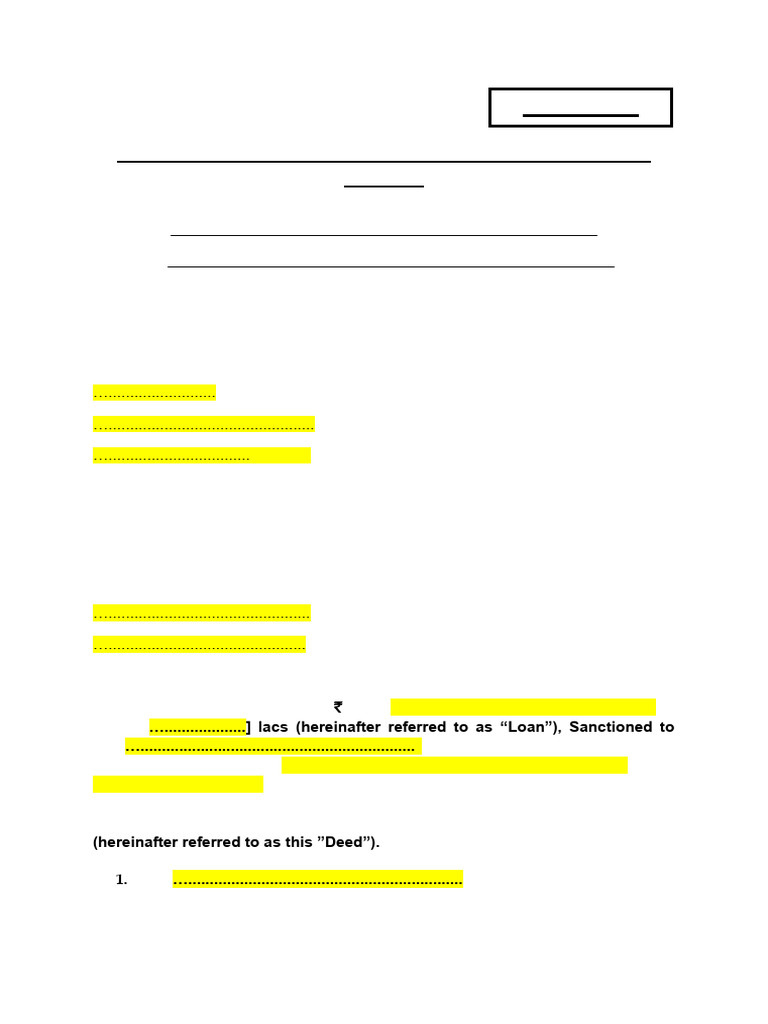 4A. Equitable Mortgage by Deposit of Title Deeds - by Guarantor | PDF ...