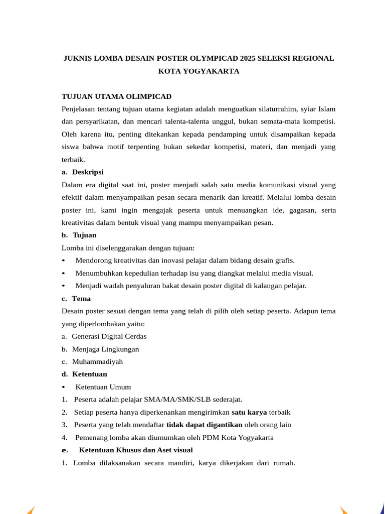 Juknis Lomba Desain Poster Olympicad 2025 Rev | PDF