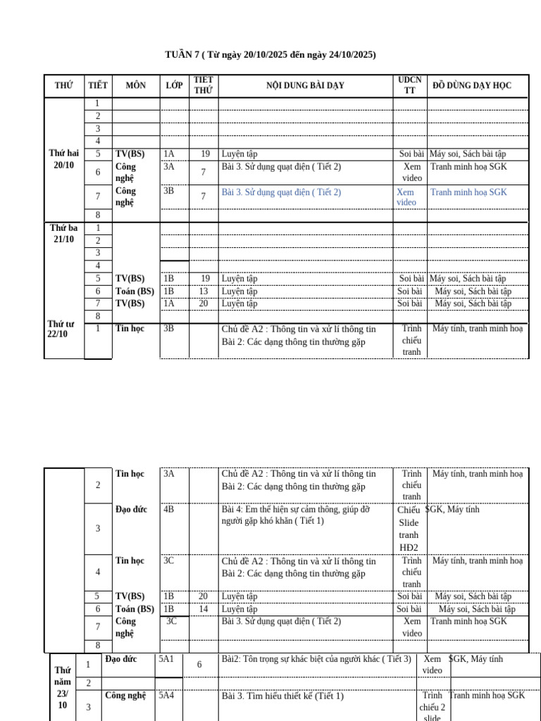 Khdh Khối 3,4,5 Tuần 7 | PDF