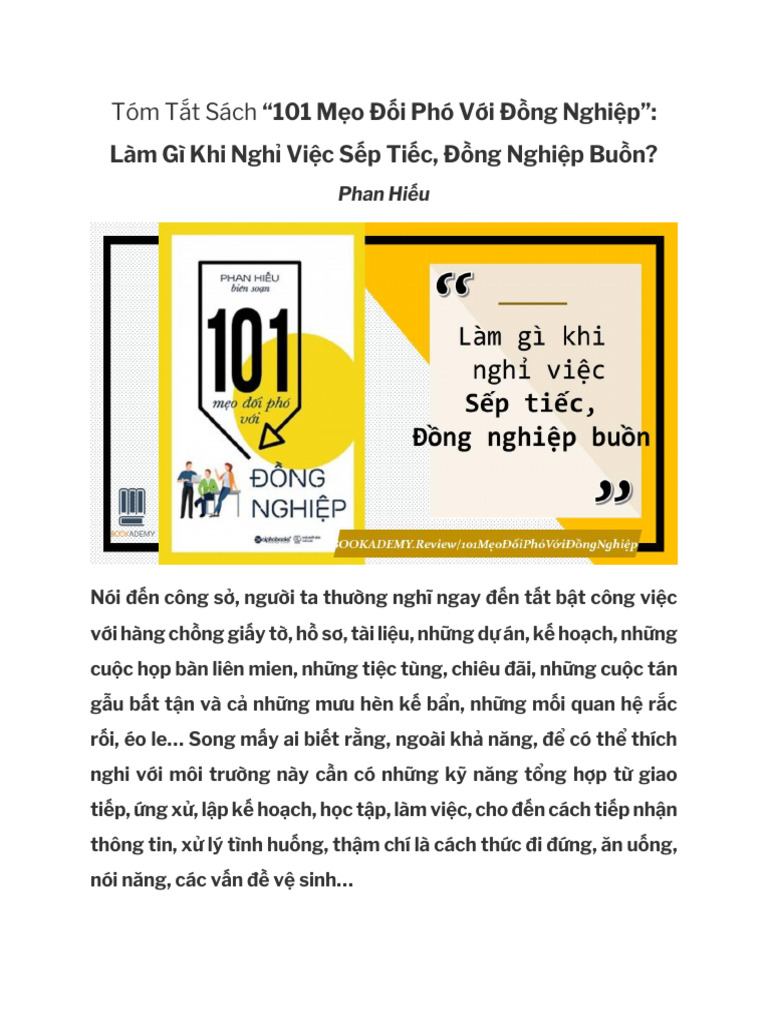 101 Meo Doi Pho Voi Dong Nghiep Phan Hieu PDF | PDF