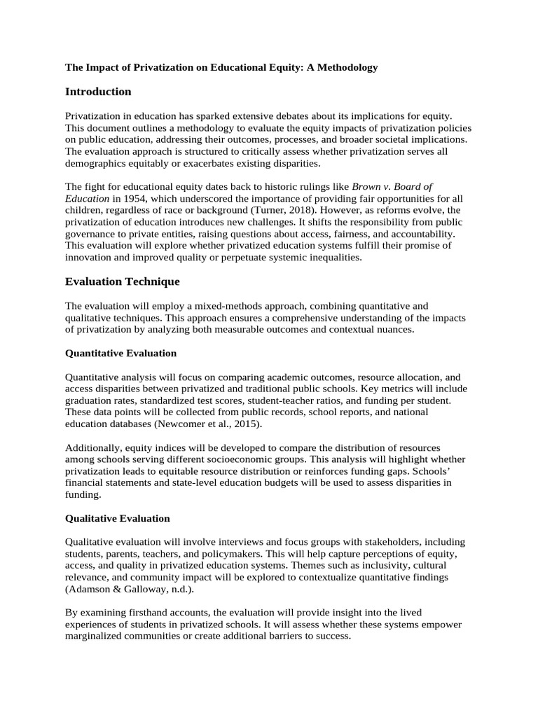 The Impact of Privatization On Educational Equity | PDF | Evaluation ...