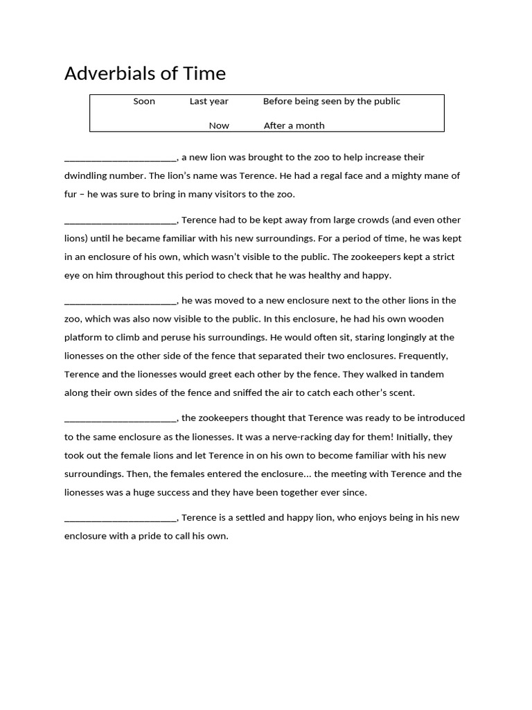 Adverbials of Time | PDF