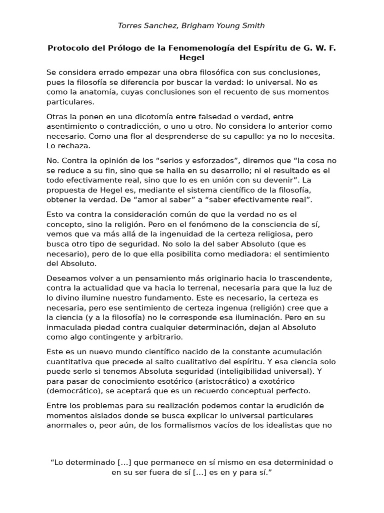 Protocolo sobre Hegel y el Absoluto | PDF | Verdad | Absoluta (Filosofía)