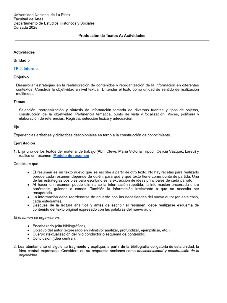 TP5 Consigna y Material de Trabajo | PDF | Conocimiento | Cognición