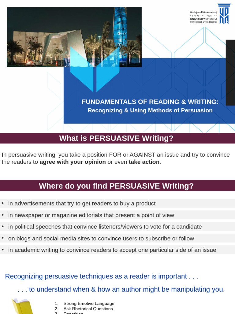 Persuasive Writing Techniques Explained | PDF | Climate Change | Persuasion