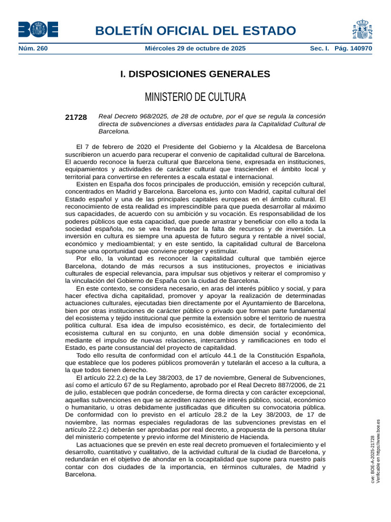 Boe A 2025 21728 | PDF | Museo | España