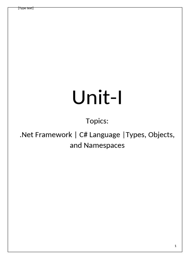 .NET Framework Overview and C# Basics | PDF | Class (Computer ...