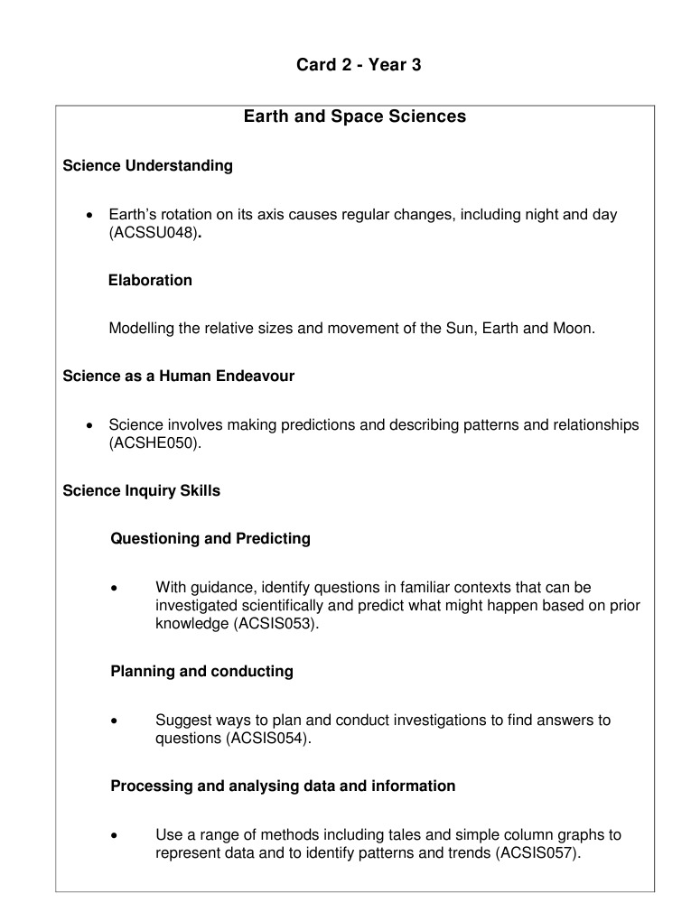 Card 2 Curriculum and Teachers Page | PDF | Moon | Earth