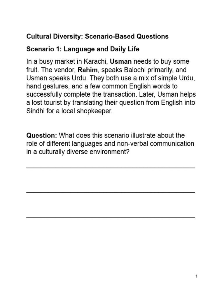 Make A Worksheet Sheet Like This Scenario Based Qu... | PDF