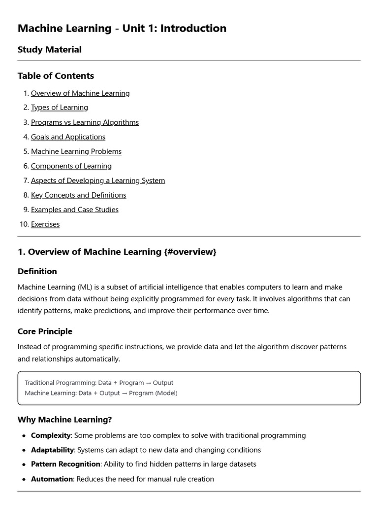 Introduction to Machine Learning Concepts | PDF | Machine Learning ...