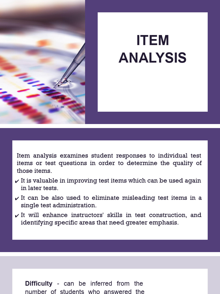Item Analysis for Test Improvement | PDF