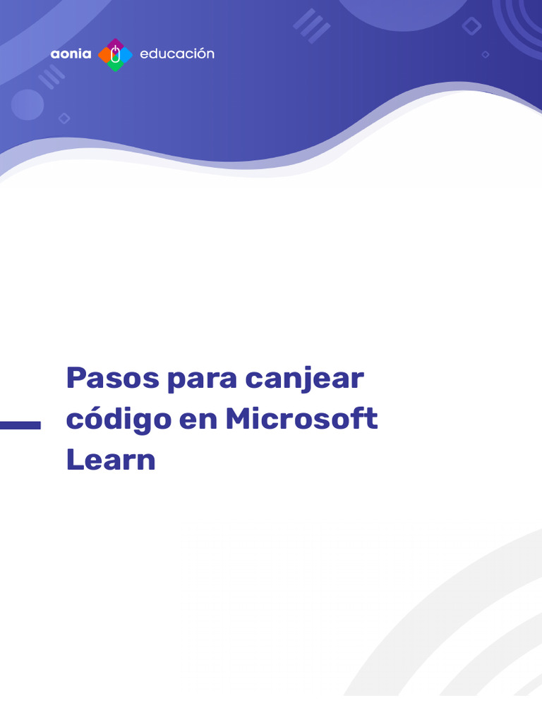 Cómo canjear código en Microsoft Learn | PDF