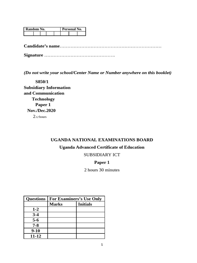 Subsidiary Ict s850-1 2020 | PDF | Computer File | Software