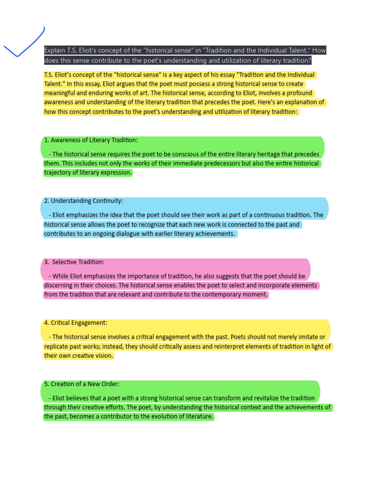 Tradition and The Individual Talent - TS Eliot | PDF | Liberal Arts ...