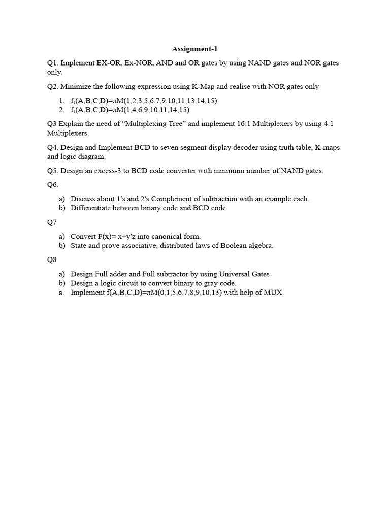 Assignment 1 PDF | PDF