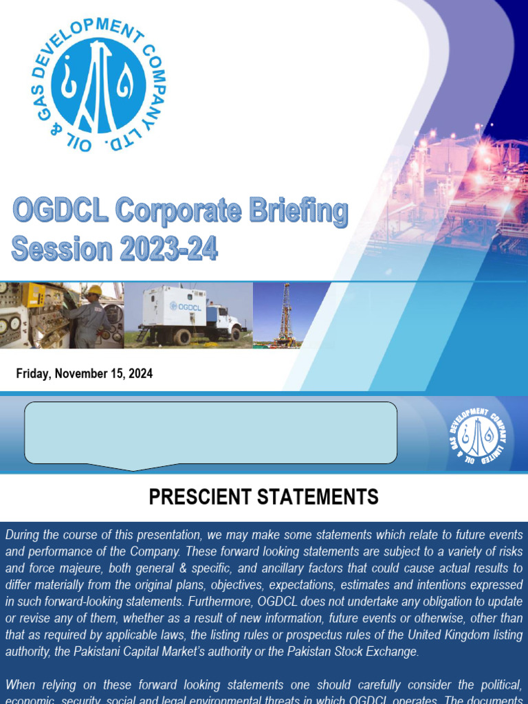 OGDCL Dividend and Exploration Update | PDF | Hydrocarbon Exploration