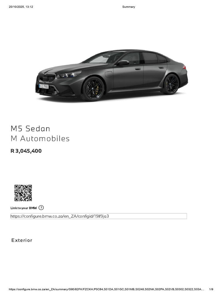 2025 BMW M5 Competition Overview | PDF | Fuel Economy In Automobiles ...