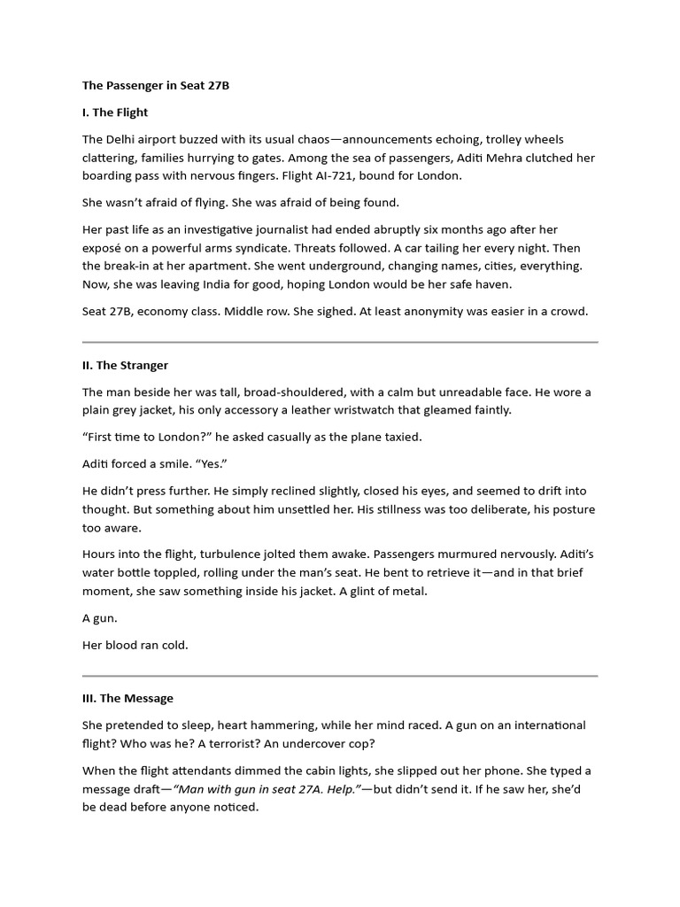 The Passenger in Seat 27B | PDF