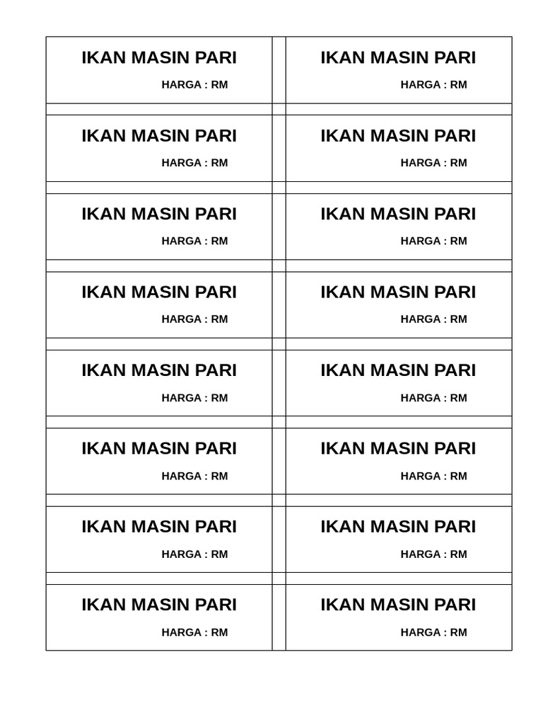 Ikan Masin Pari | PDF