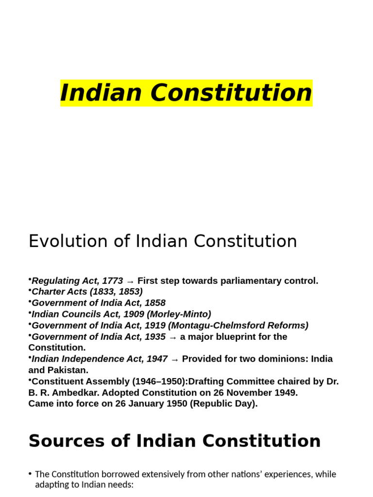 Overview of the Indian Constitution | PDF | Social Equality ...