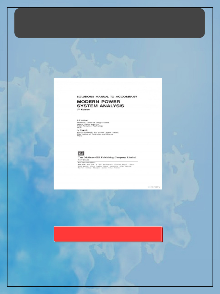 Modern Power System Analysis 3rd Edition I.J. Nagrath Digital Download | PDF | Electricity ...