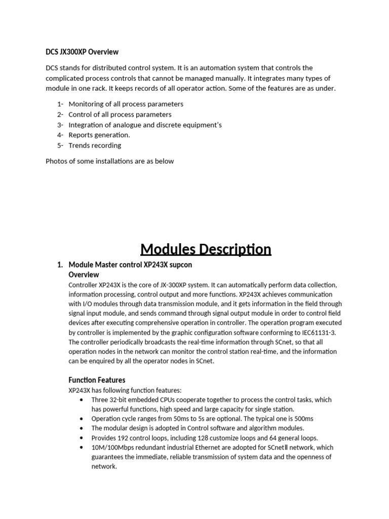 DCS JX300XP Specifications Overview | PDF | Computer Engineering ...