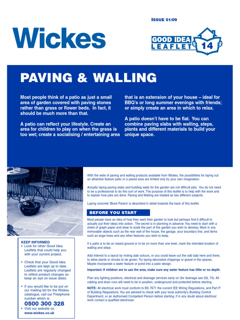 Wickes Laying Patio | PDF | Concrete | Wall