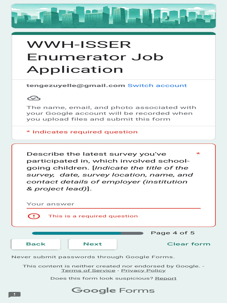 Enumerator Job Application Form | PDF