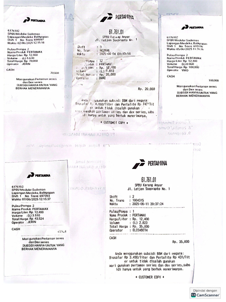 Nota BBM Bulan Juni 2025 | PDF