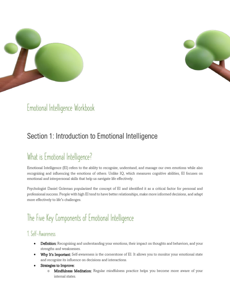 Emotional Intelligence Workbook Guide | PDF | Emotional Intelligence ...