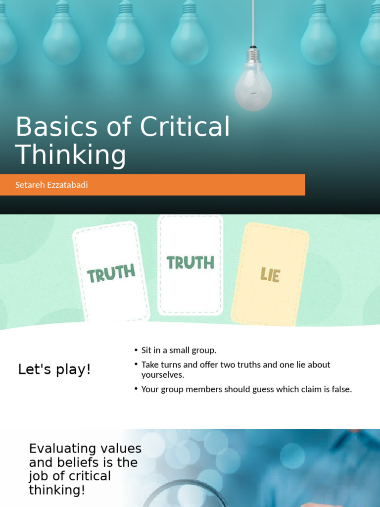 Understanding Critical Thinking Basics | PDF | Argument | Logic
