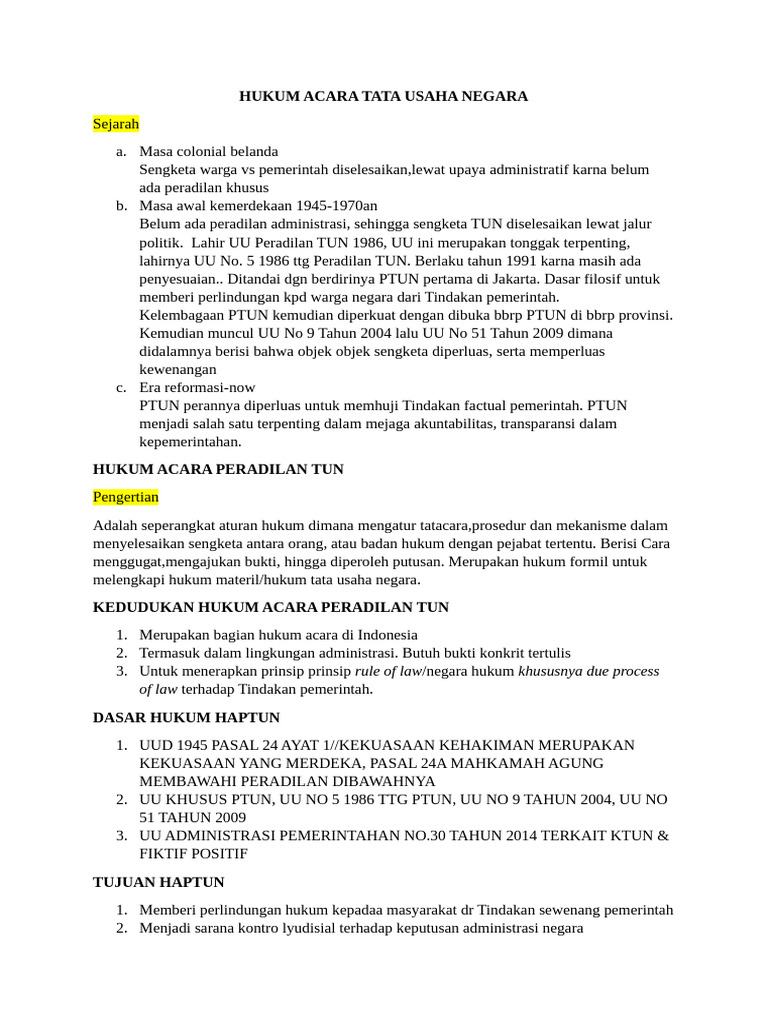 Hukum Acara Tata Usaha Negara | PDF