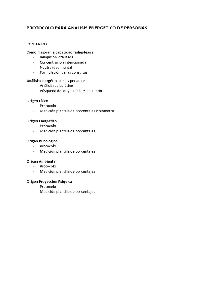 Protocolo Analisis Energetico de Las Personas | PDF