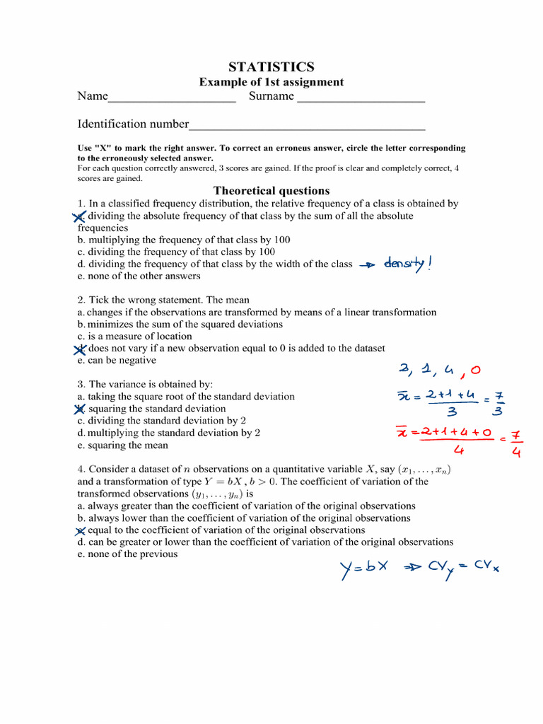 Second Example of The First Assignment - SOLUTIONS | PDF