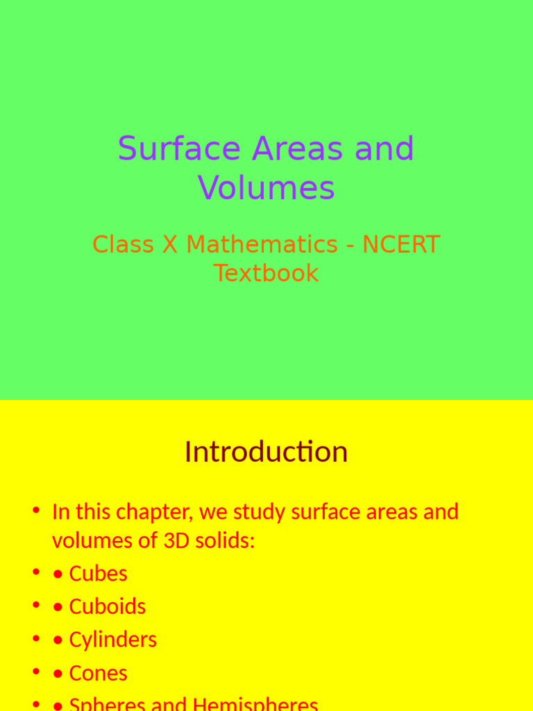 Surface Areas and Volumes of Solids | PDF
