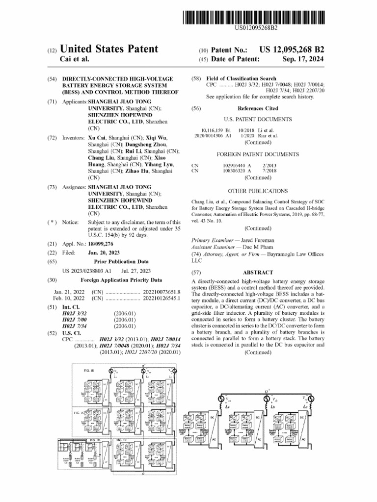 2022 - US12095268 - Shenzhen Hopewind Electric - Directly-Connected ...