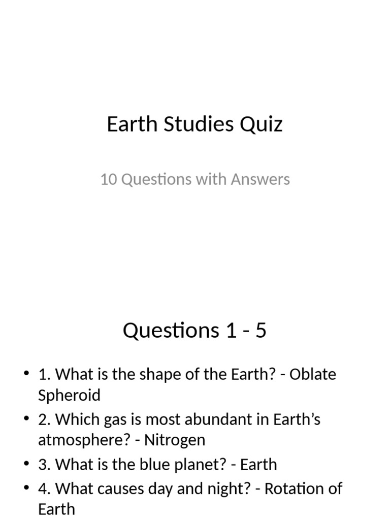 Earth Quiz | PDF