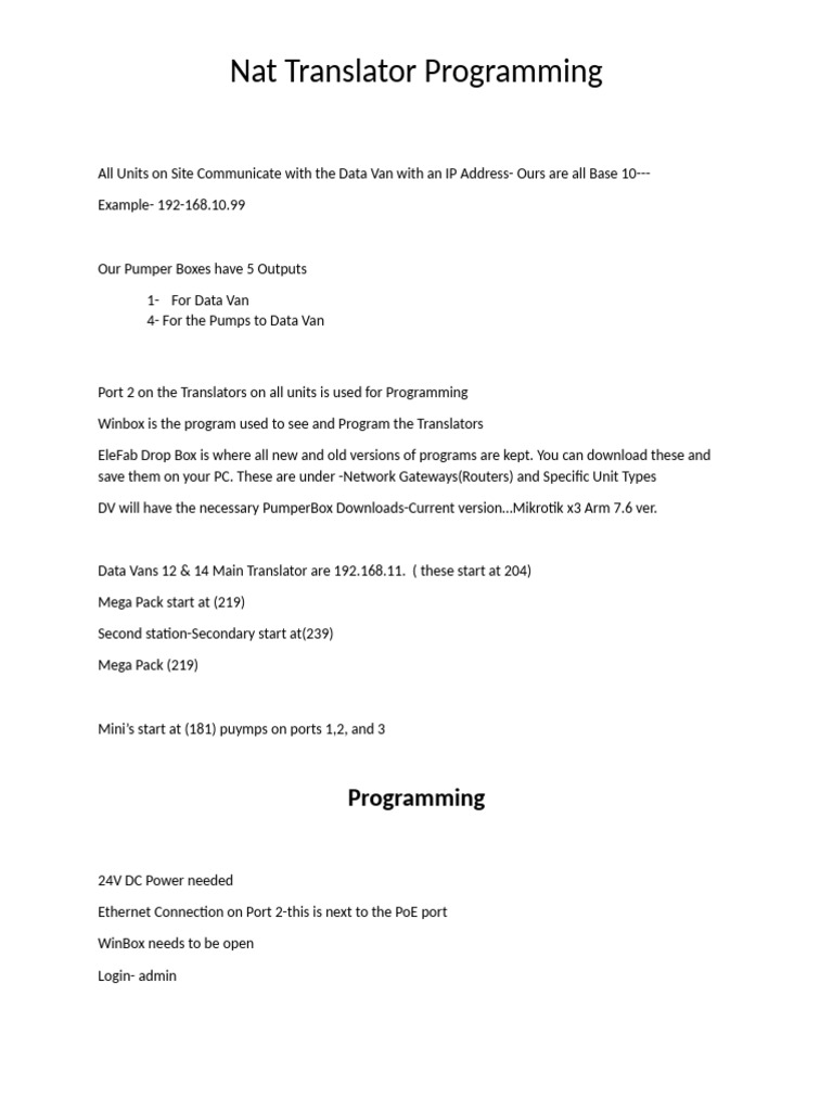 Nat Translator Programming Guide | PDF