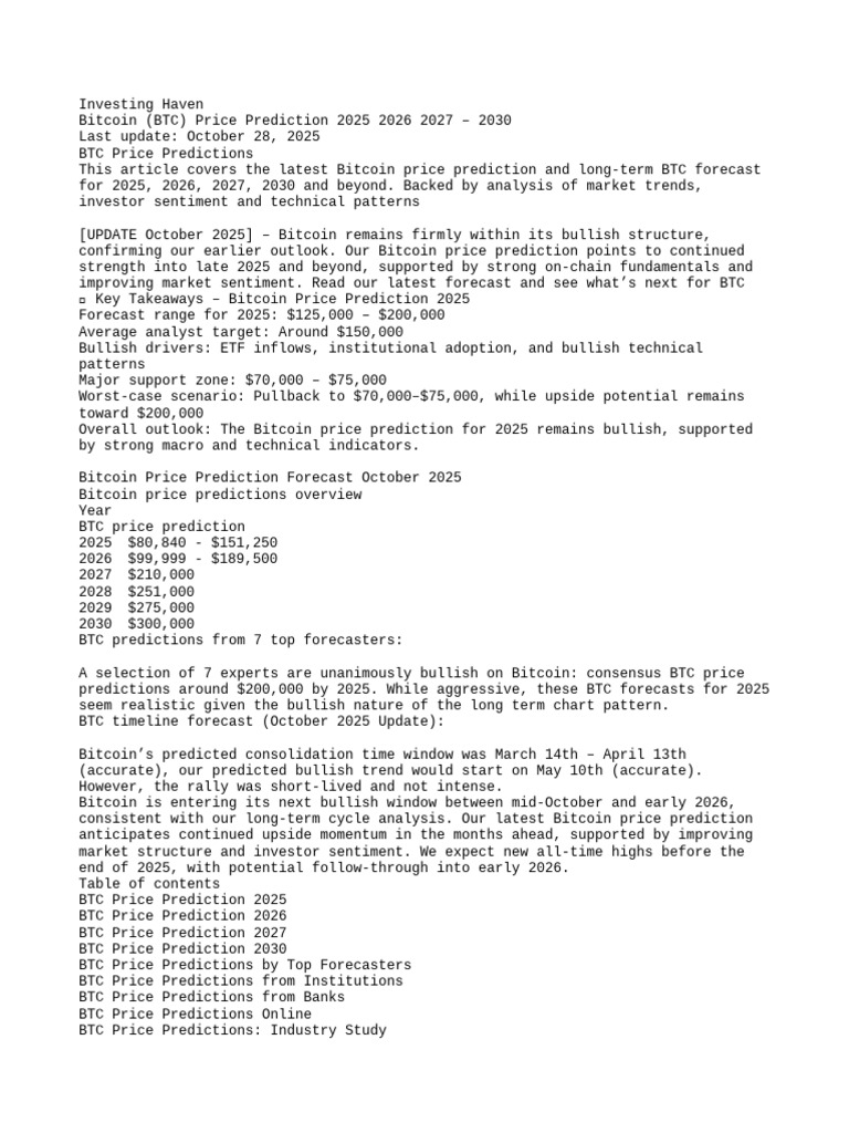 BTC Predictions 2026 | PDF | Bitcoin | Cryptocurrency