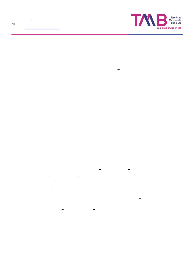 Ref: Symbol: TMB / Scrip Code: 543596: Secretarial@tmbank - in | PDF ...