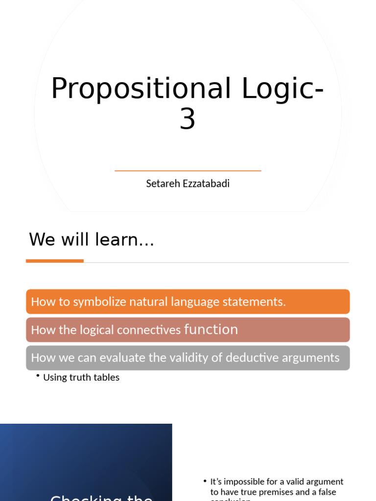 CH 7 & 3 - Propositional Logic 3 | PDF | Argument | Logical Consequence